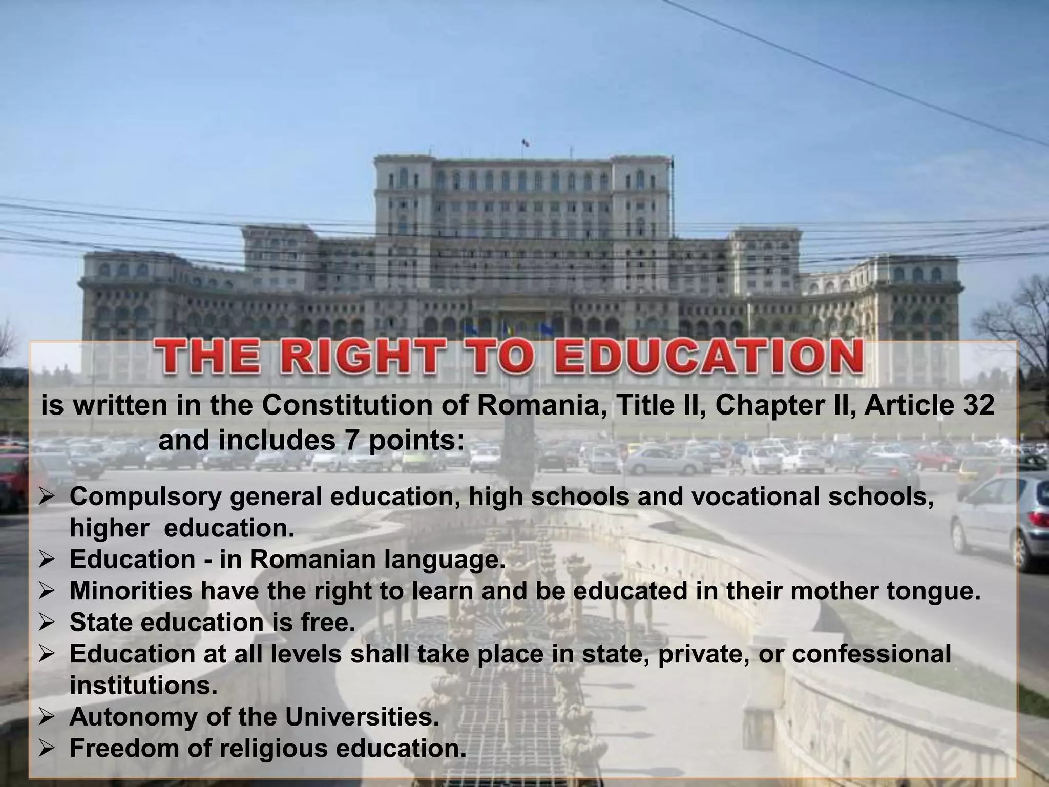 The Romanian educational system | PPTX