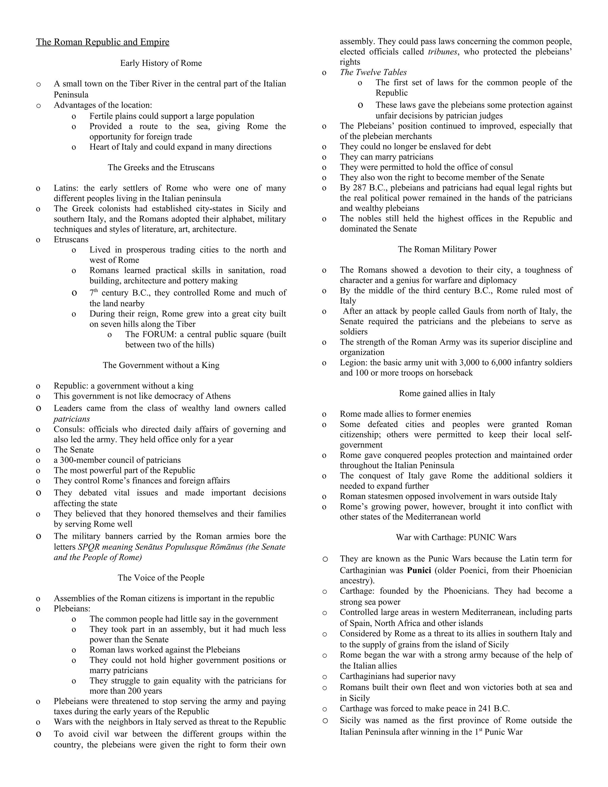 The roman republic and empire | DOC