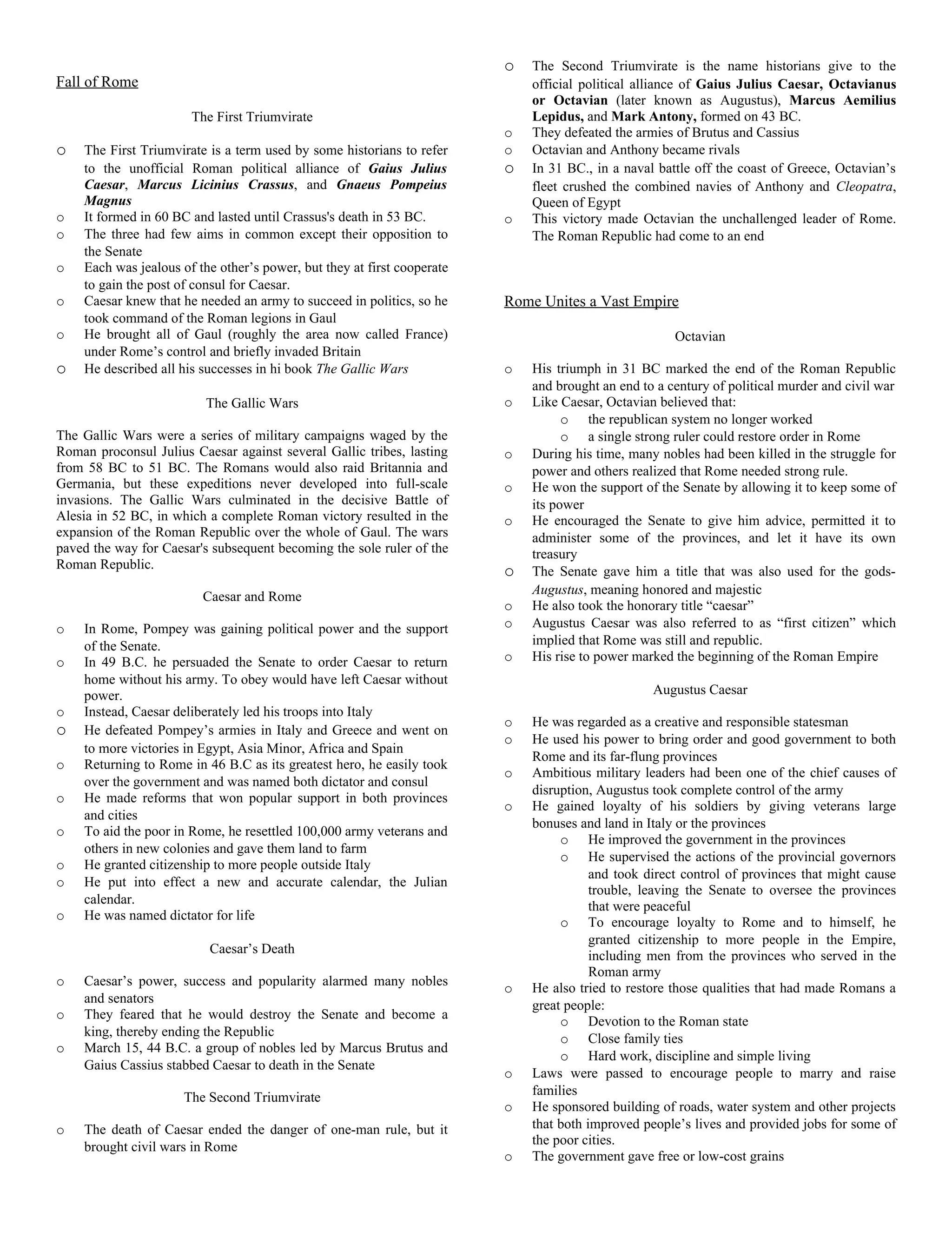 The roman republic and empire | DOC