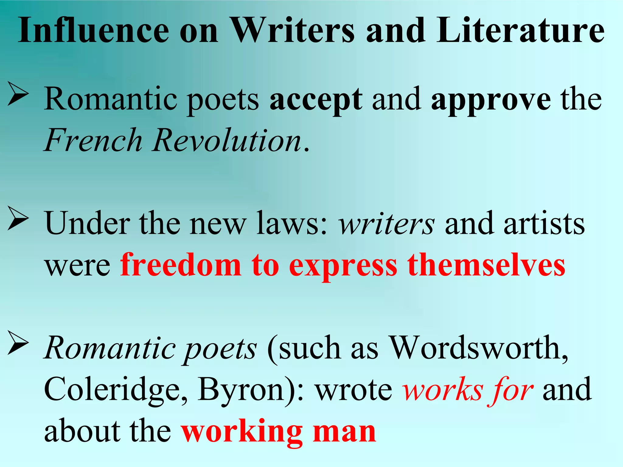 English literature - The Romantic period | PPT