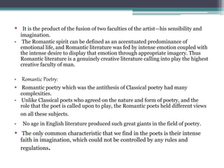 The Romantic age in English Literature | PPTX
