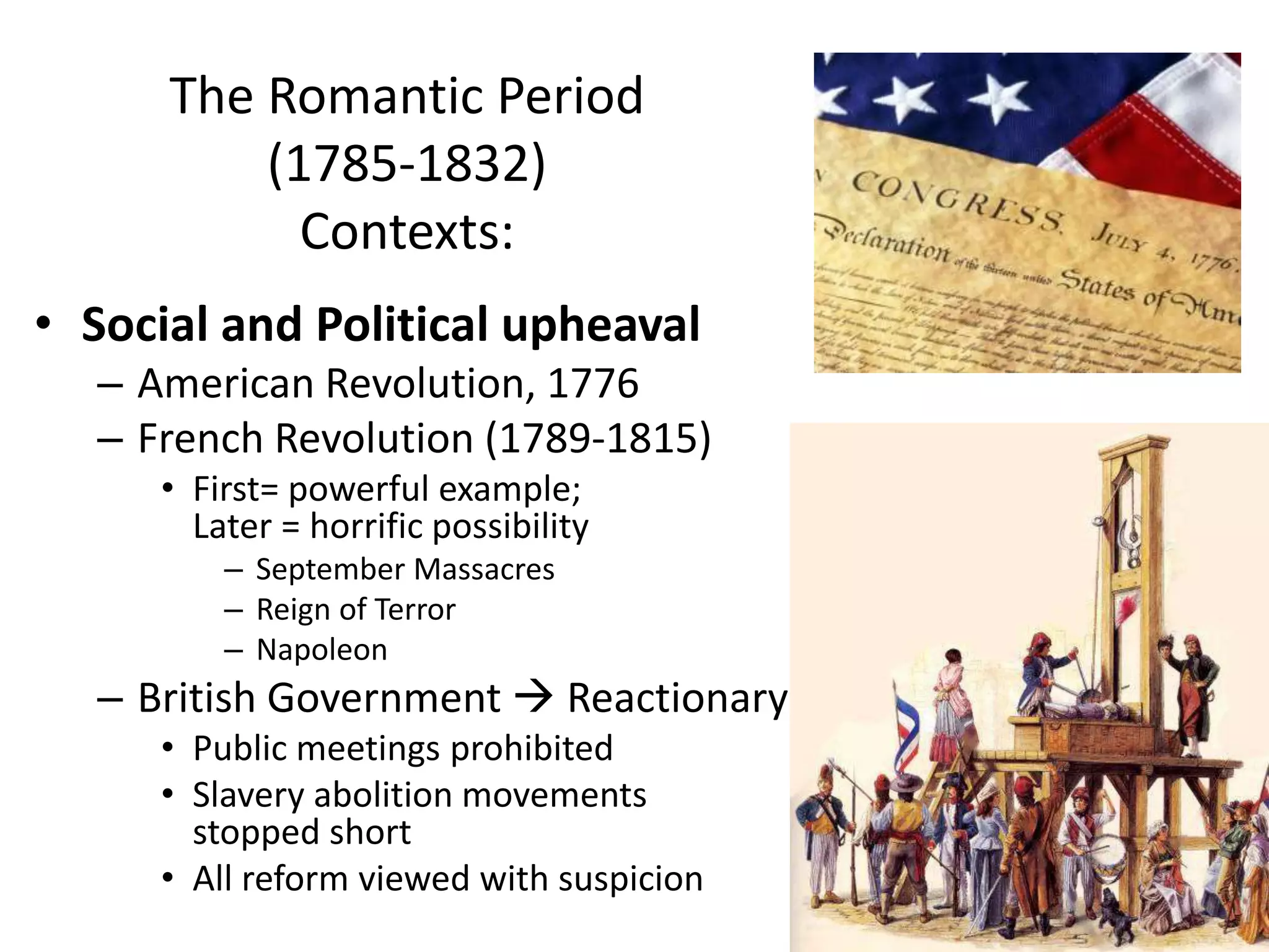 Introduction to the Romantic Period, Survey of British Literature | PPTX