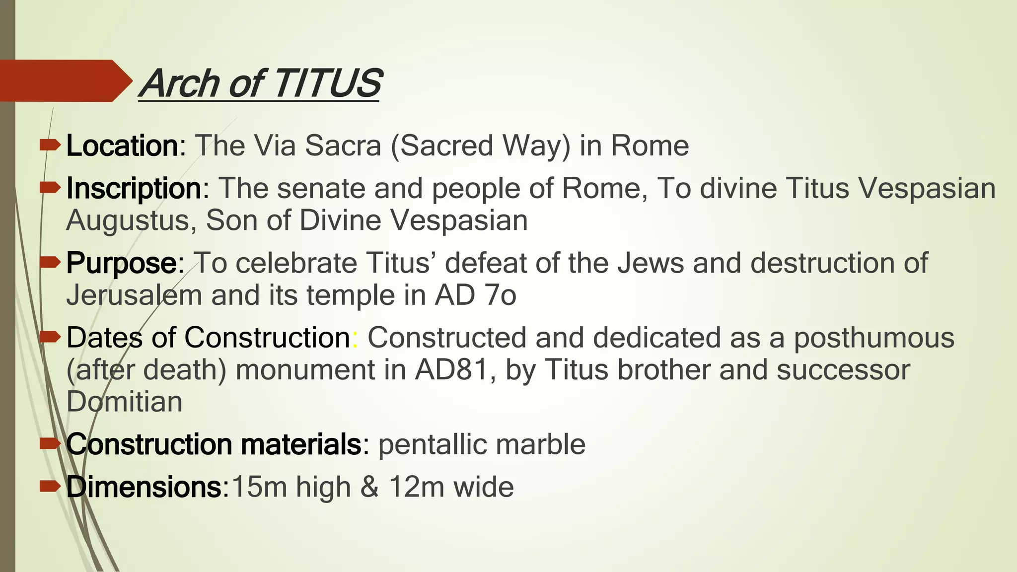 The roman triumphal arches | PPTX