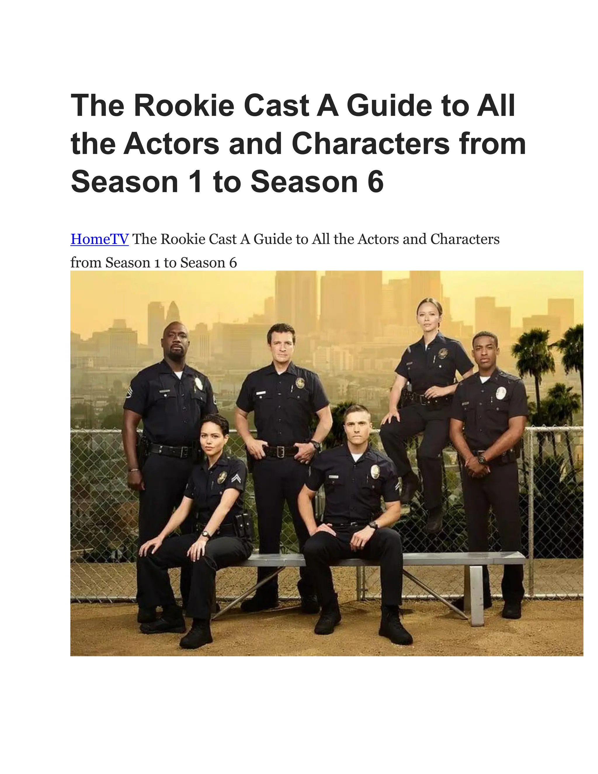 The Rookie Cast A Guide to All the Actors and Characters from Season 1 ...