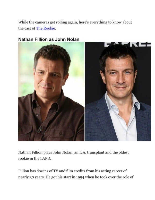 The Rookie Cast A Guide to All the Actors and Characters from Season 1 to Season 6.pdf ...