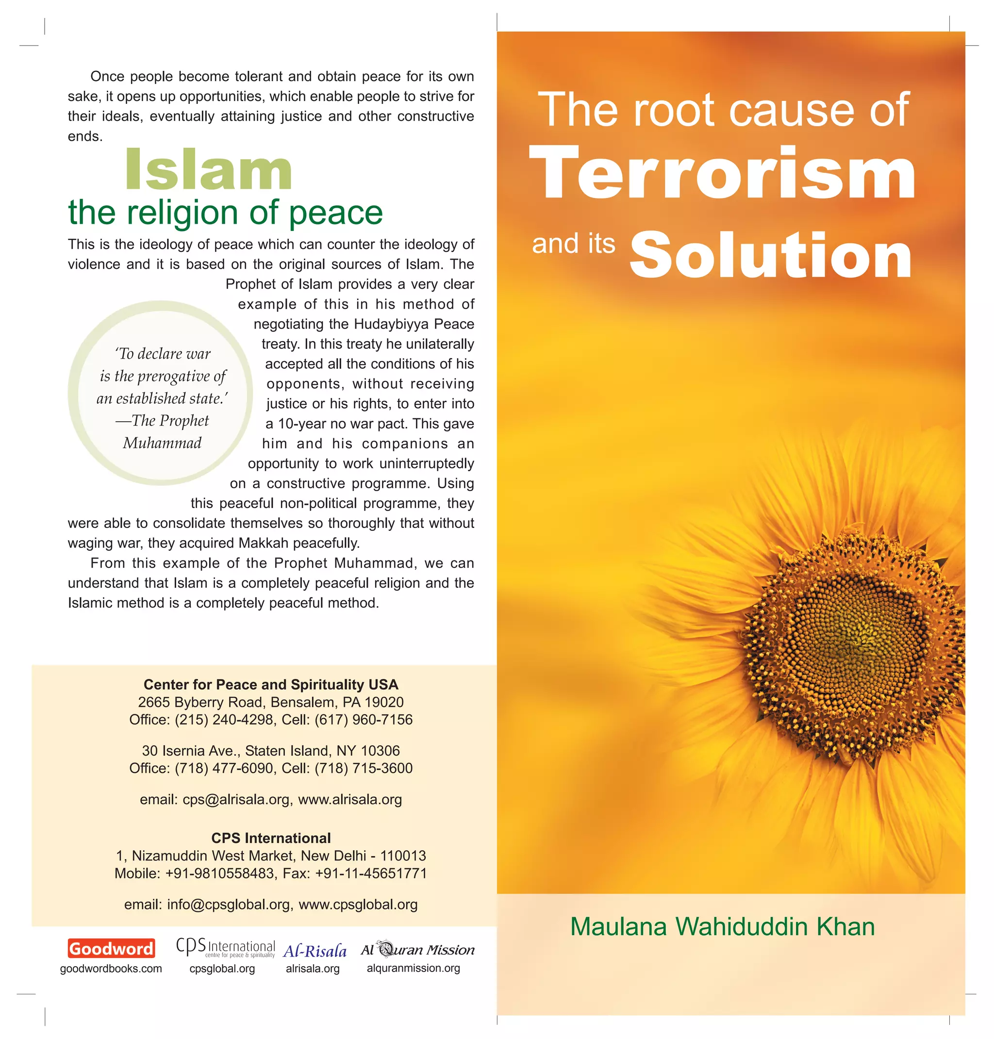The root cause of terrorism and its solution | PDF