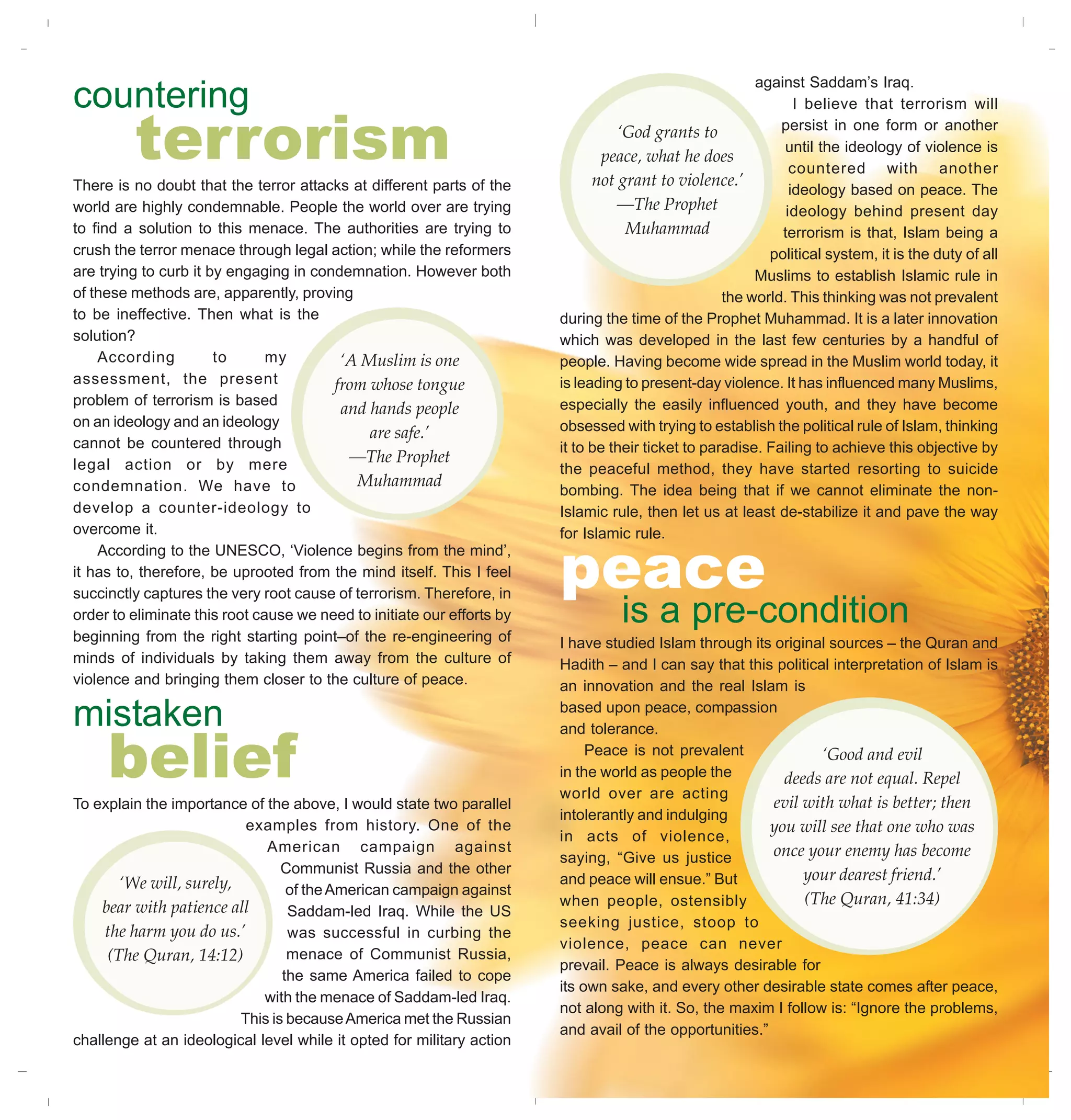 The root cause of terrorism and its solution | PDF