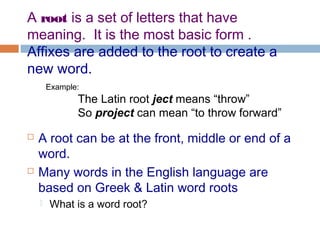 The roots of vocabulary | PPT