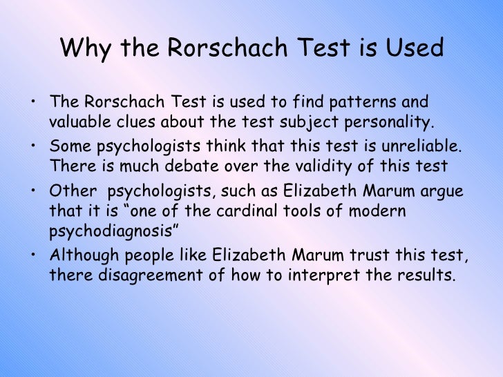 The Rorschach Test