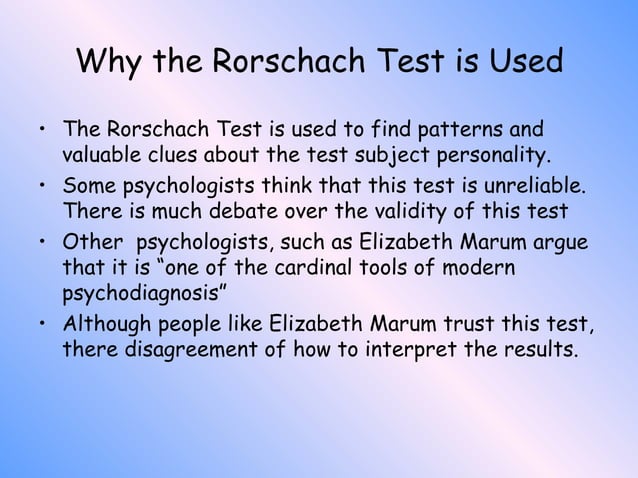 The rorschach test | PPT
