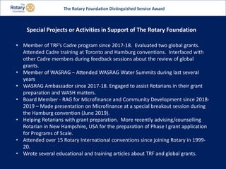 The Rotary Foundation Distinguished Service Award Presentation to ...