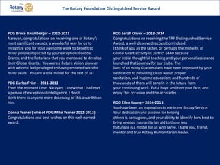 The Rotary Foundation Distinguished Service Award Presentation to ...
