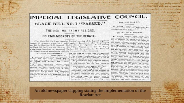 The rowlatt act | PPTX | Crime & Harmful Acts to Individuals, Society ...