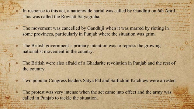 The rowlatt act | PPTX | Crime & Harmful Acts to Individuals, Society ...