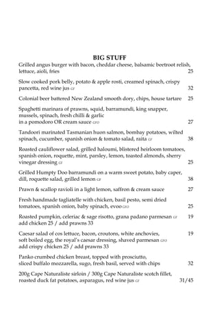 The Royal Food Menu, East Perth | PDF