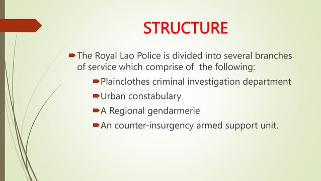 The Royal Lao Police.pptx | Crime & Harmful Acts to Individuals ...
