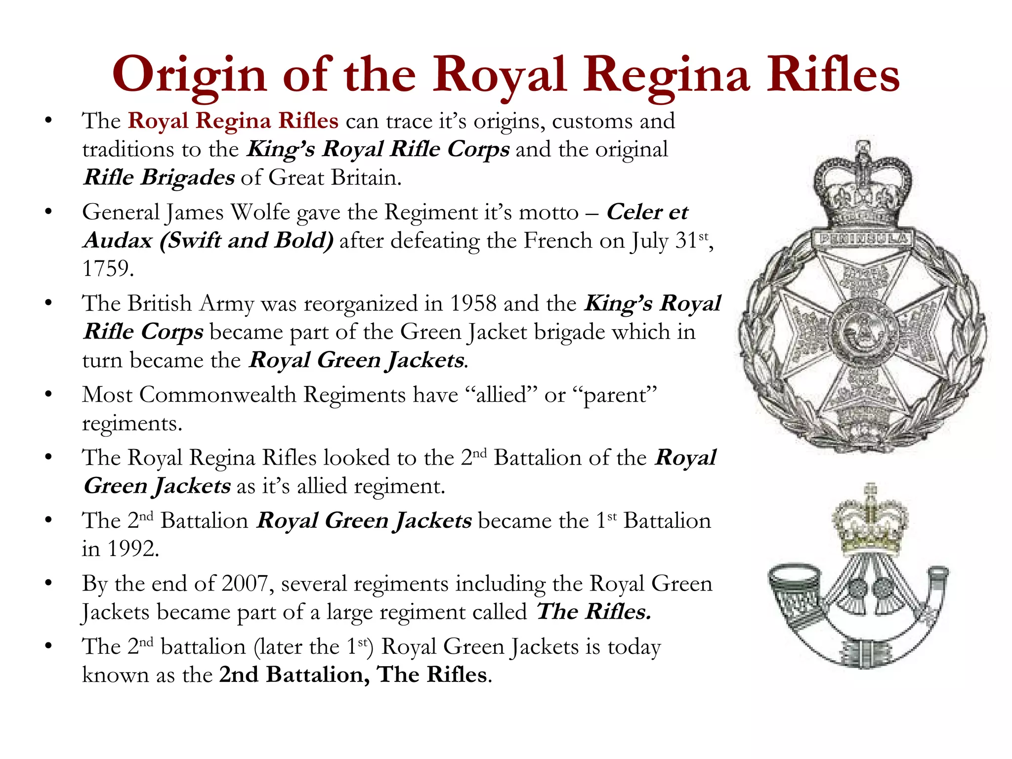 The Royal Regina Rifles #1 | PPT