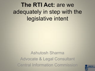 RTI Act Ensuring Transparency and Accountability | PPT