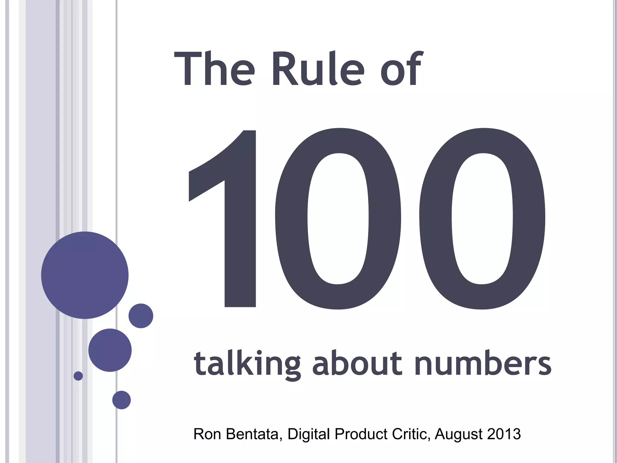 The Rule of 100 - Talking About Numbers | PPTX