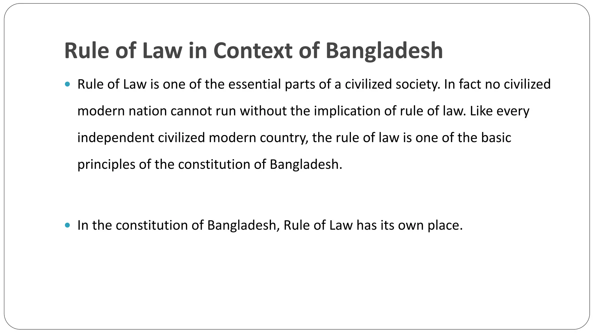 The rule of law with special reference to bangladesh | PPTX