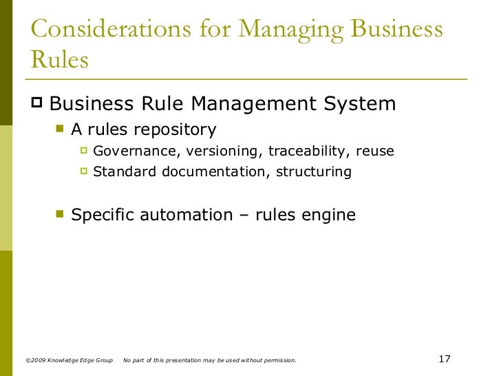 The Rules about about Business Rules