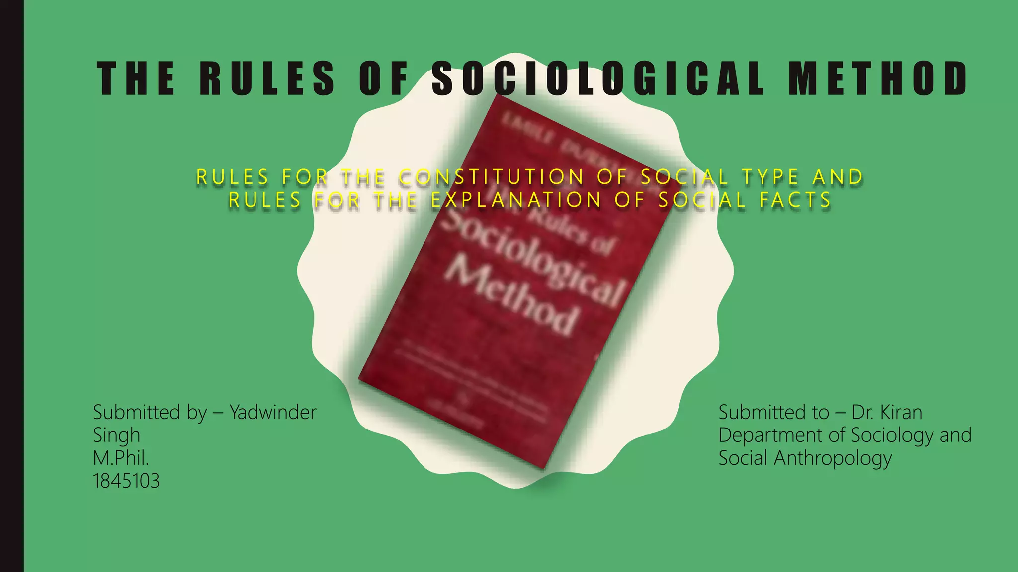The rules for the explanation of social facts and rules for the ...