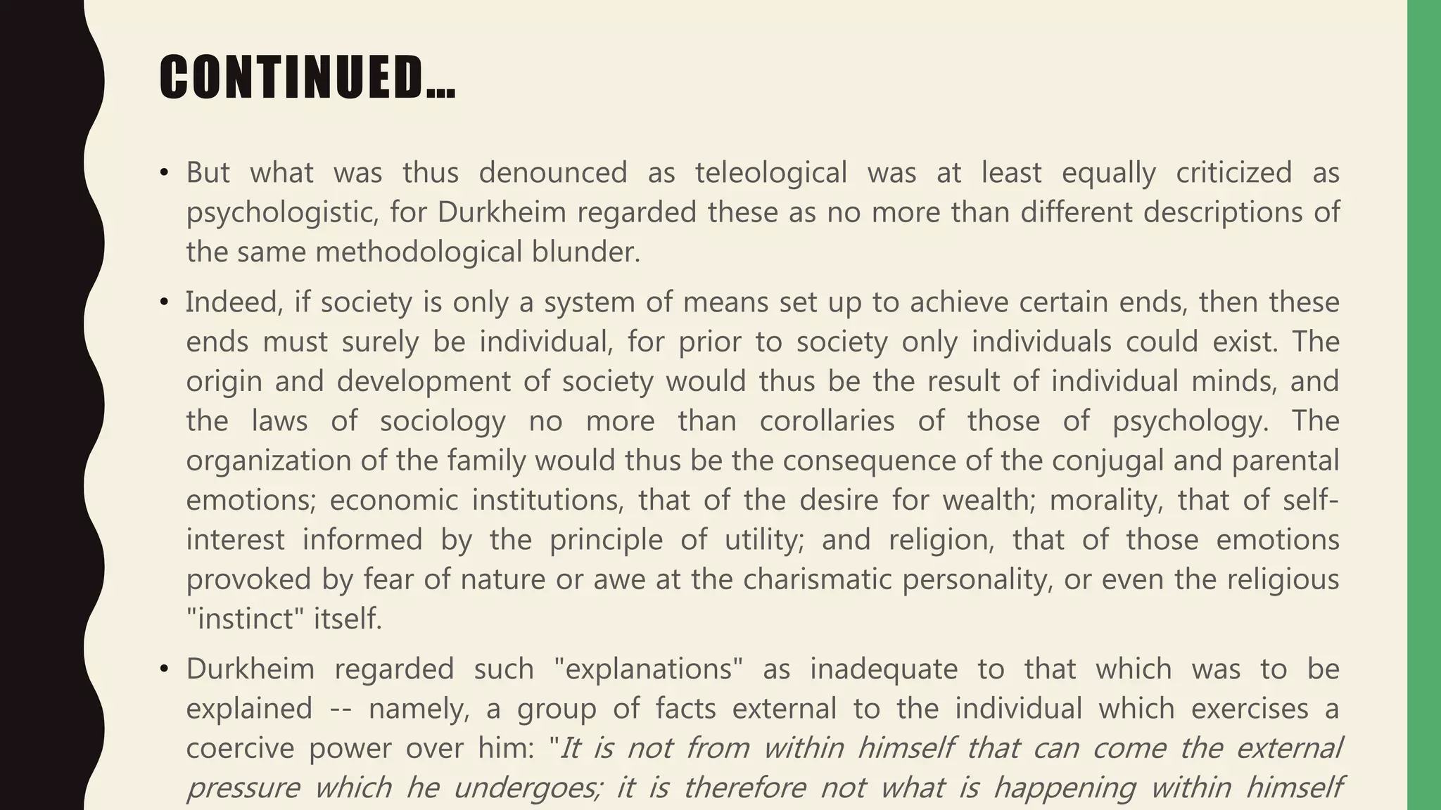 The rules for the explanation of social facts and rules for the ...