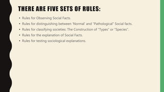 The rules for the explanation of social facts and rules for the ...