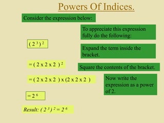 The rules of indices | PPTX