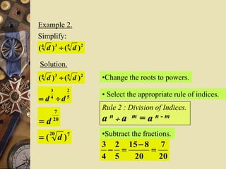 The rules of indices | PPTX