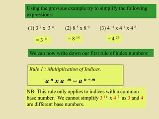 The rules of indices | PPTX