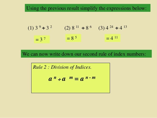 The rules of indices