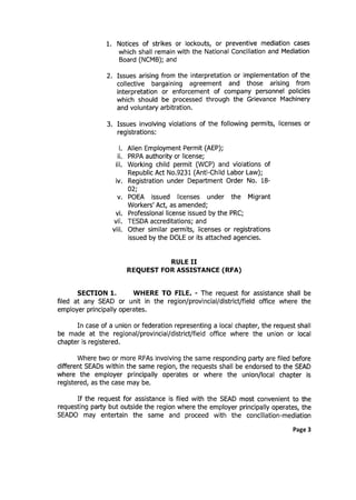 Single Entry Approach (SEnA). Department of Labor and Employment (DOLE ...