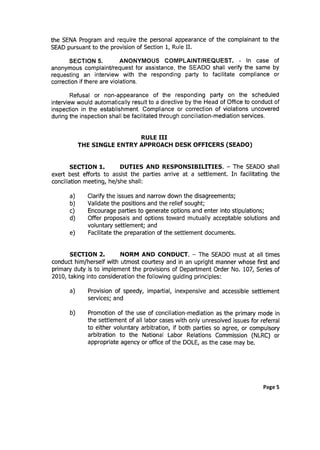 Single Entry Approach (SEnA). Department of Labor and Employment (DOLE ...
