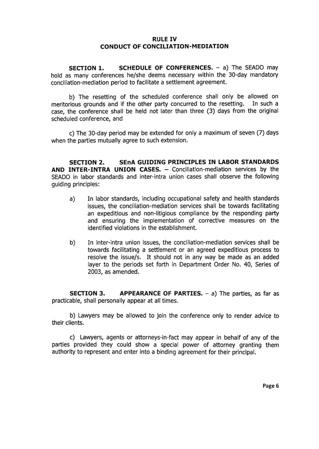 Single Entry Approach (SEnA). Department of Labor and Employment (DOLE ...