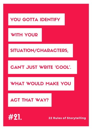 Coats, Emmar (2012). The 22 Rules of Storytelling as by Pixar. | PDF