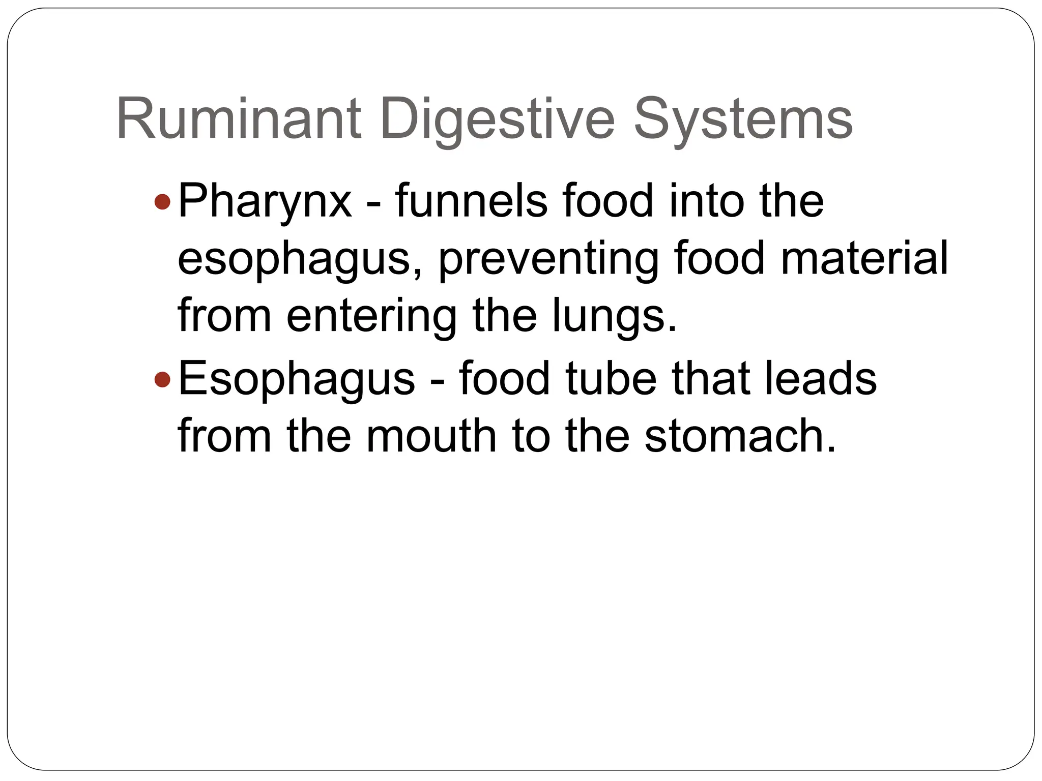 The ruminants digestion carbohydrates and protein and fat ...