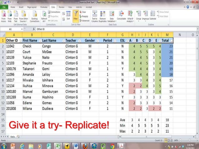 Quick and Easy Data Analysis with Excel | PPT