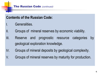 Russian Ore Reserve Codes | PPT