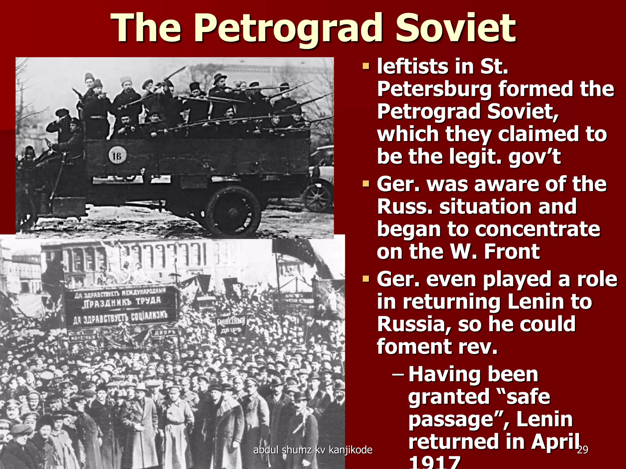 The Russian Revolution, Class 9, History- lesson:2 cbse | PDF