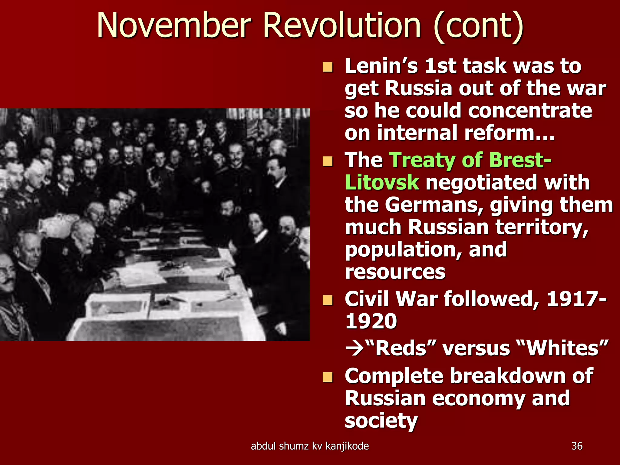 The Russian Revolution, Class 9, History- lesson:2 cbse | PDF