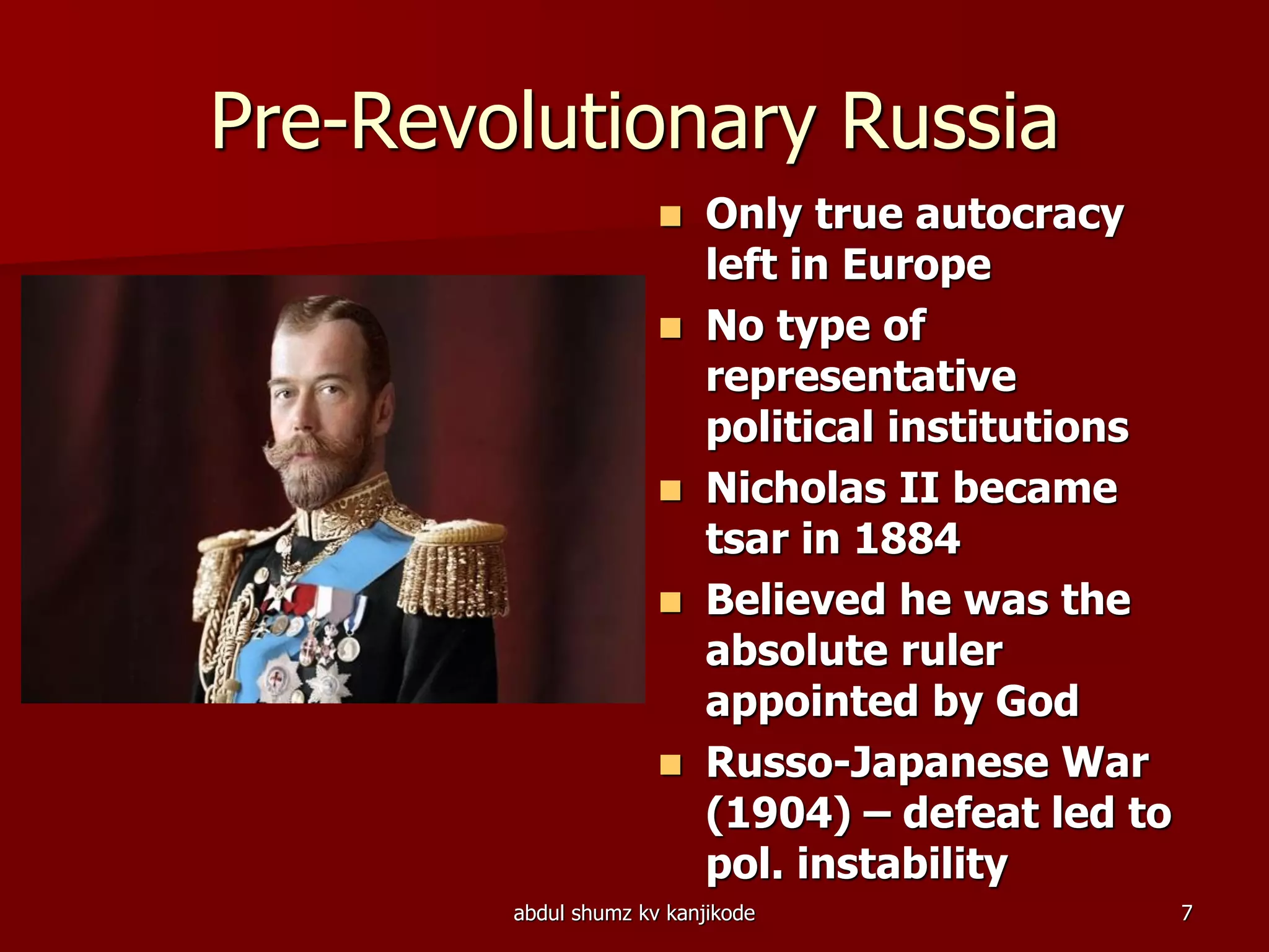 The Russian Revolution, Class 9, History- lesson:2 cbse | PDF
