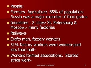 The Russian Revolution, Class 9, History- lesson:2 cbse | PDF