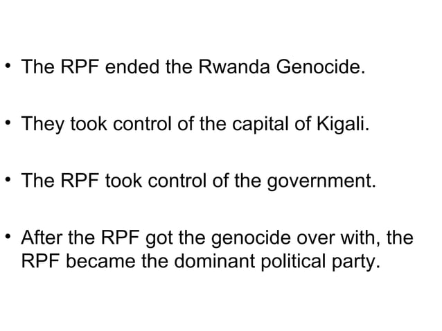 The rwanda genocide | PPT | Death, Injury, or Military Conflict ...