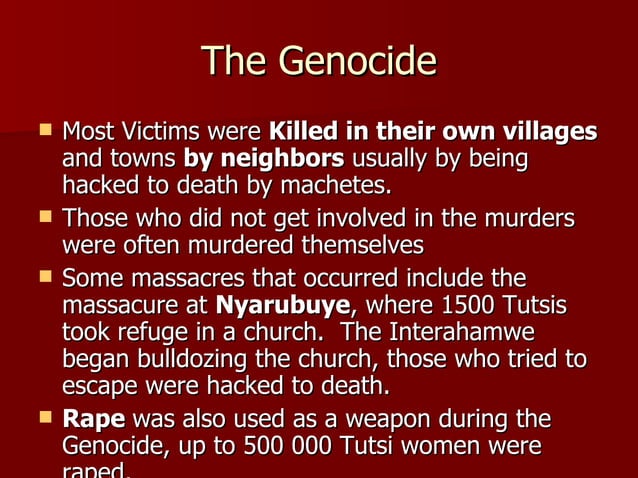 The rwandan genocide | PPT | Death, Injury, or Military Conflict ...