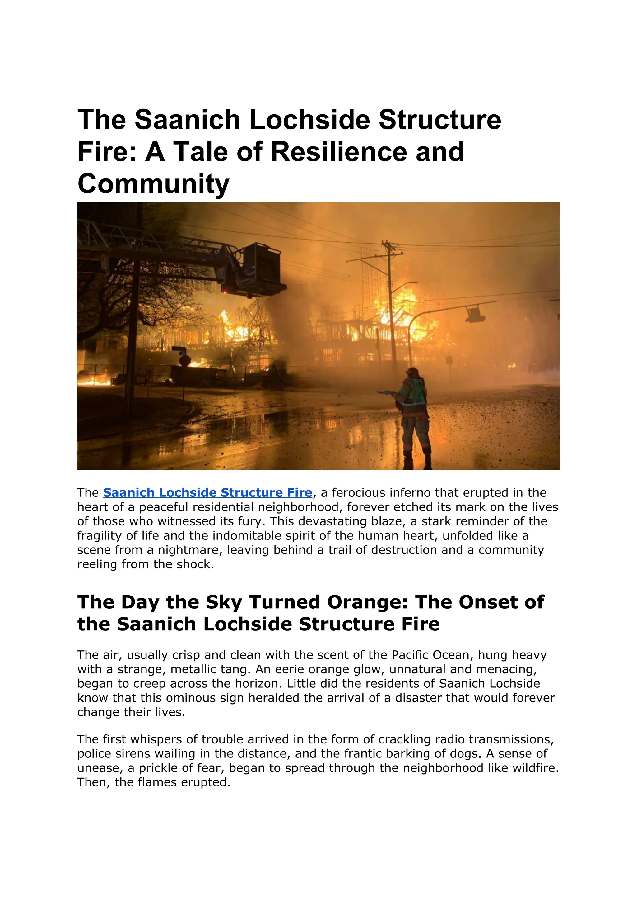 The Saanich Lochside Structure Fire_ A Tale of Resilience and Community ...