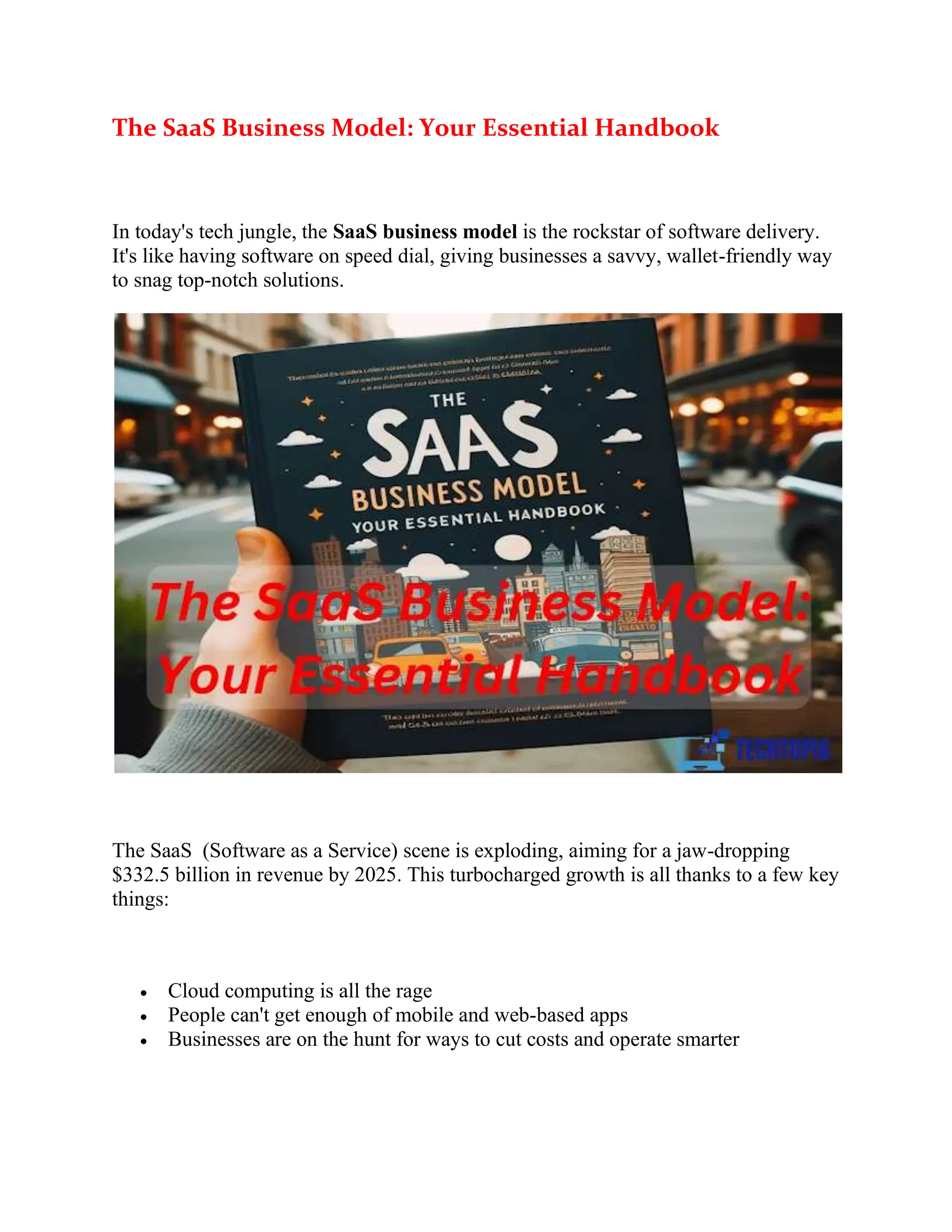The SaaS Business Model: Your Essential Handbook | PDF