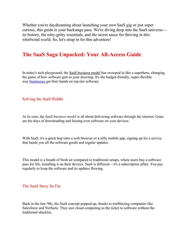 The SaaS Business Model: Your Essential Handbook | DOCX