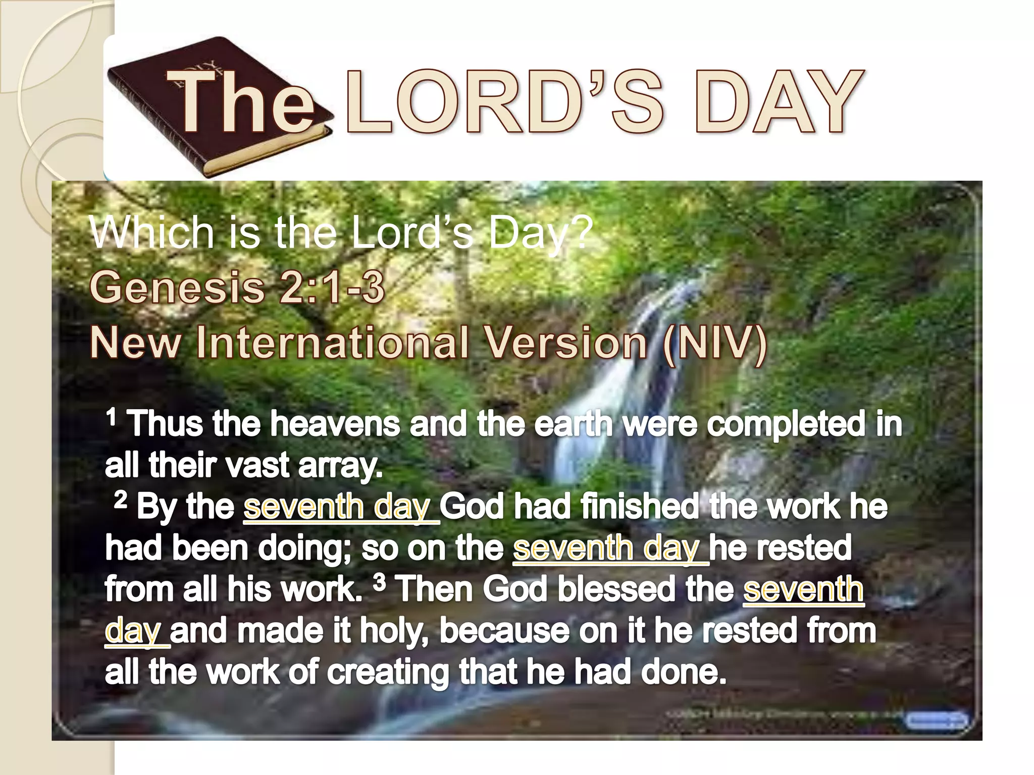 The 7th Day SABBATH | PPTX