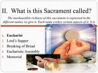 The Sacrament of the Holy Eucharist | PPTX
